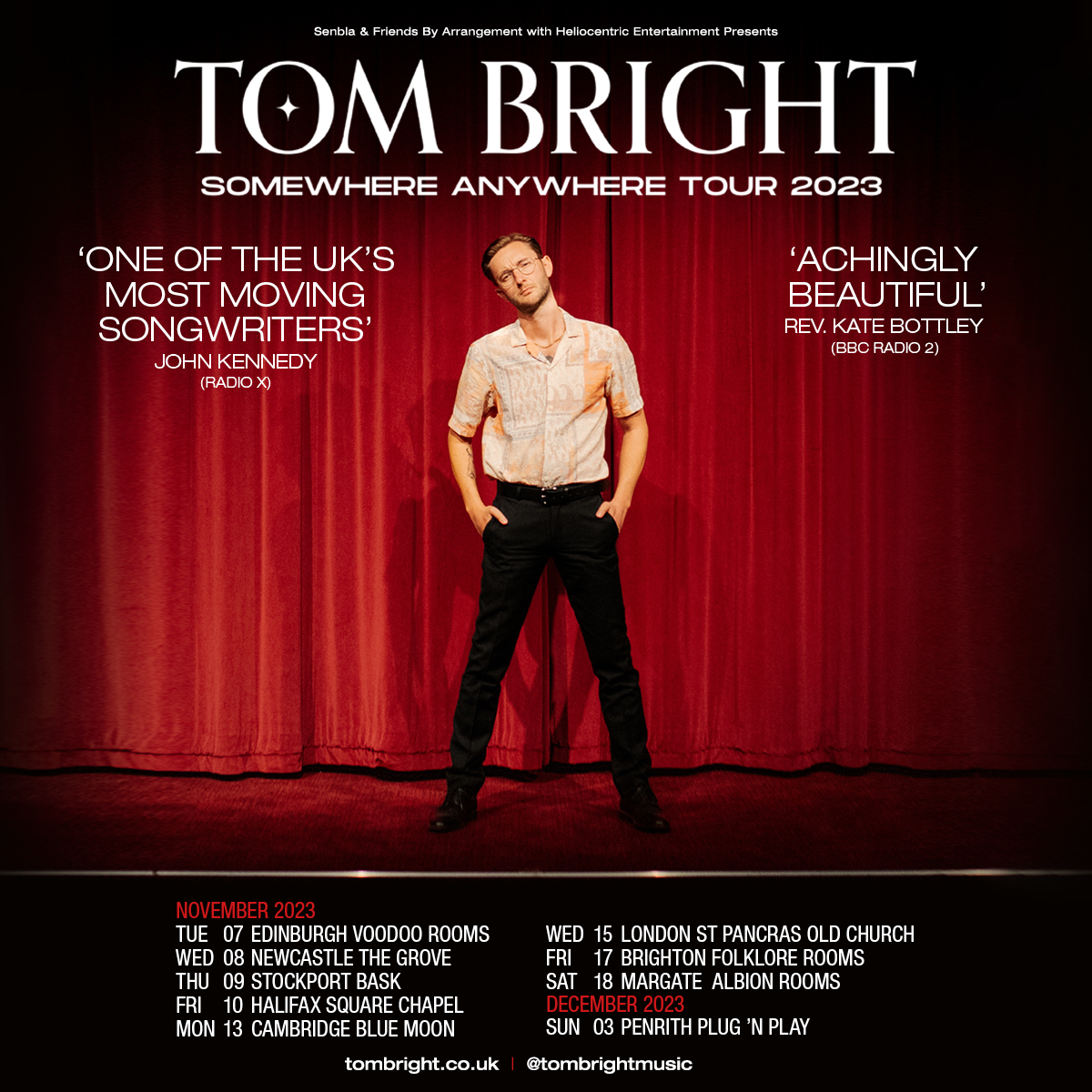 Tom Bright Announces UK Tour – Heliocentric Entertainment